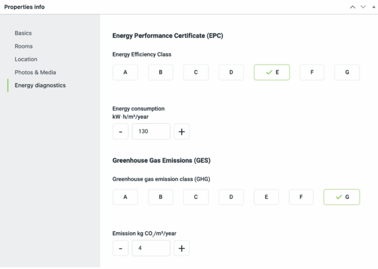 EPC & GES Energy Labels with Estatik Plugin (Free & Pro)